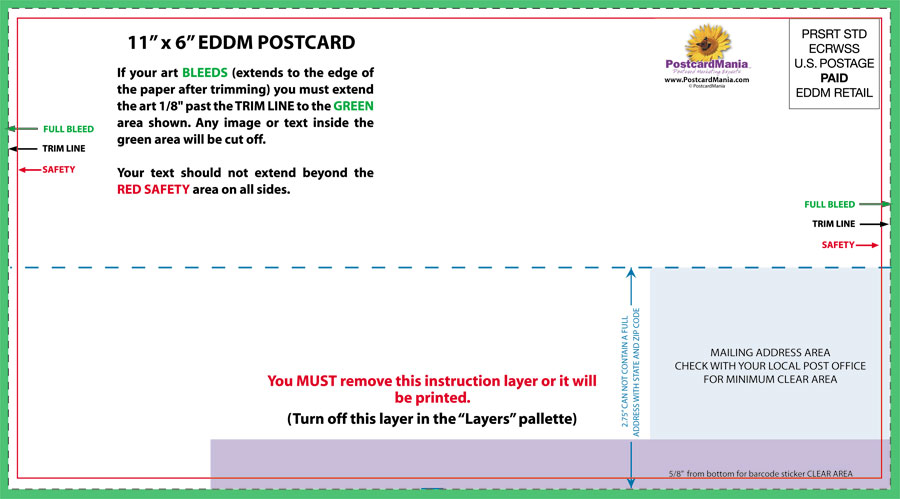 Postcard Design And Mailing Free Templates 4 6 5 7 6 11 Standard 