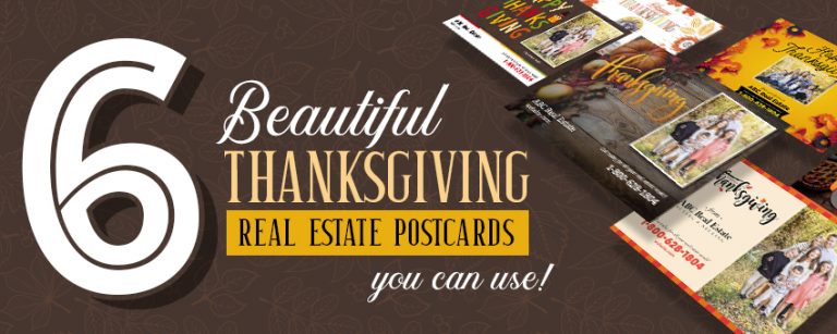 6 Beautiful Thanksgiving Real Estate Postcards You Can Use