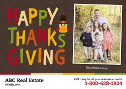 6 Beautiful Thanksgiving Real Estate Postcards You Can Use