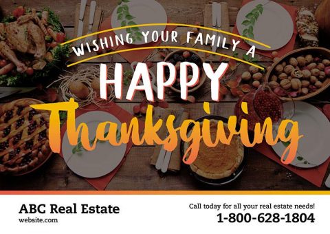 6 Beautiful Thanksgiving Real Estate Postcards You Can Use