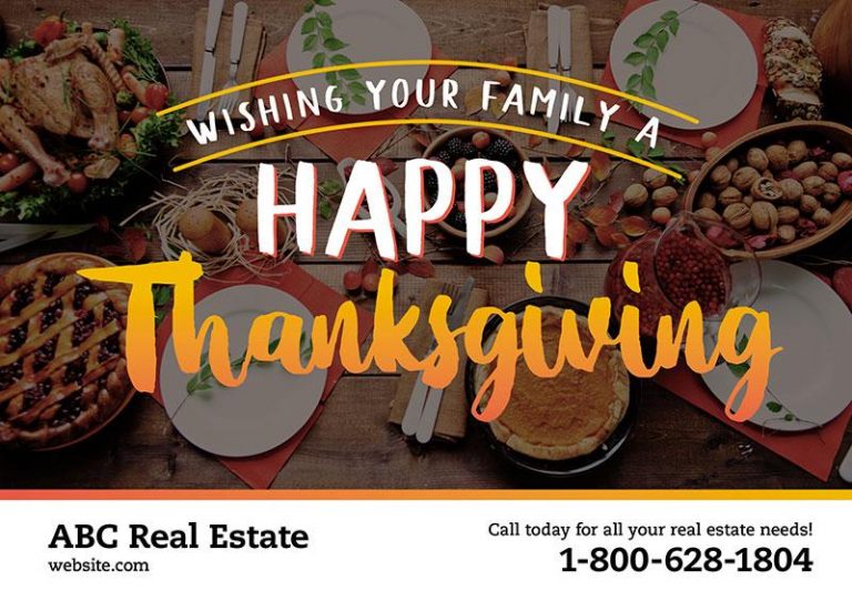 6 Beautiful Thanksgiving Real Estate Postcards You Can Use