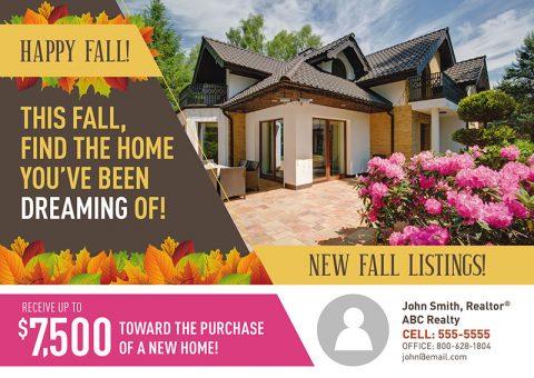 6 Gorgeous Fall Real Estate Postcards You Should Send