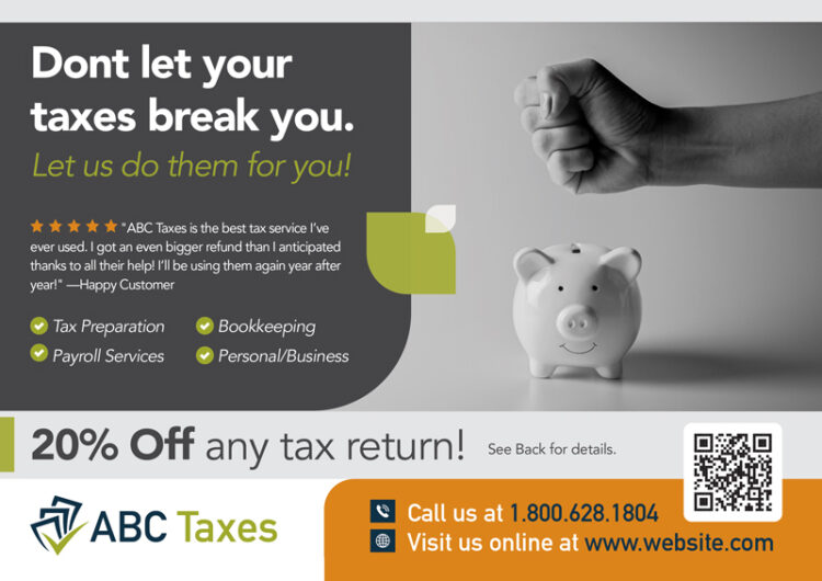 22 Brilliant Tax Preparation Direct Mail Postcard Templates for ...
