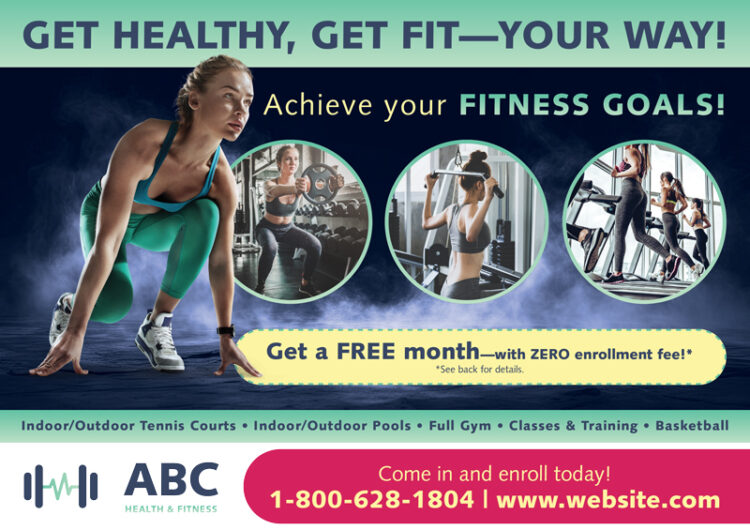 21 Brilliant Fitness, Gym & Personal Training Direct Mail Postcard Examples