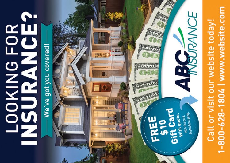 Insurance Postcards/Insurance Direct Mail for Insurance Broker Advertising