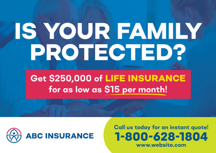 Insurance Postcards/Insurance Direct Mail for Insurance Broker Advertising