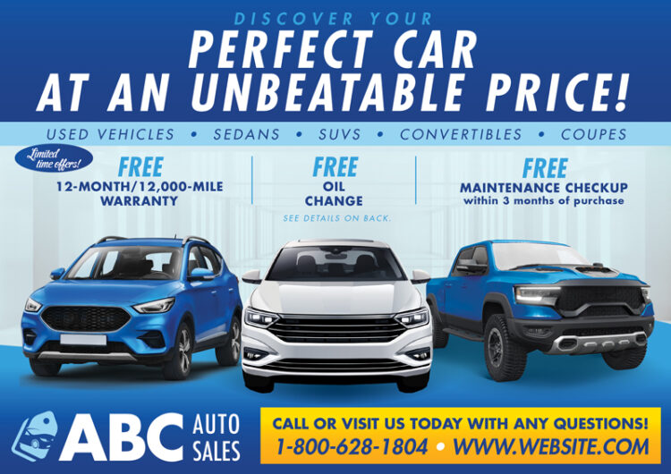 5 Brilliant Automotive/Car Sales Direct Mail Advertising Postcard Examples