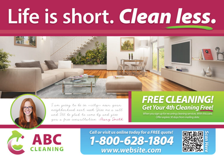 22 Brilliant Cleaning Services/Maid & Janitorial Direct Mail Postcard ...