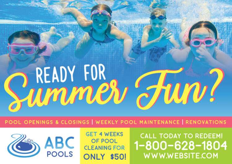 8 Brilliant Swimming Pool Service Direct Mail Postcard Advertising Examples