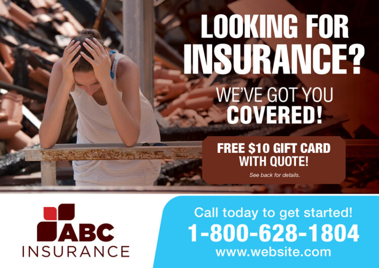 Insurance Postcards/Insurance Direct Mail for Insurance Broker Advertising