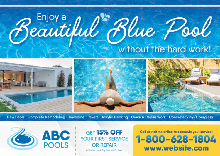 8 Brilliant Swimming Pool Service Direct Mail Postcard Advertising Examples